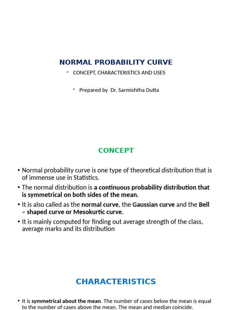 Normal Probability Curve 1 | PDF | Mode (Statistics) | Normal Distribution