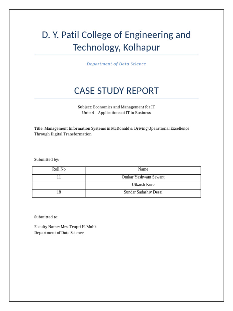 Case Study Report Format | PDF | Point Of Sale | Cloud Computing