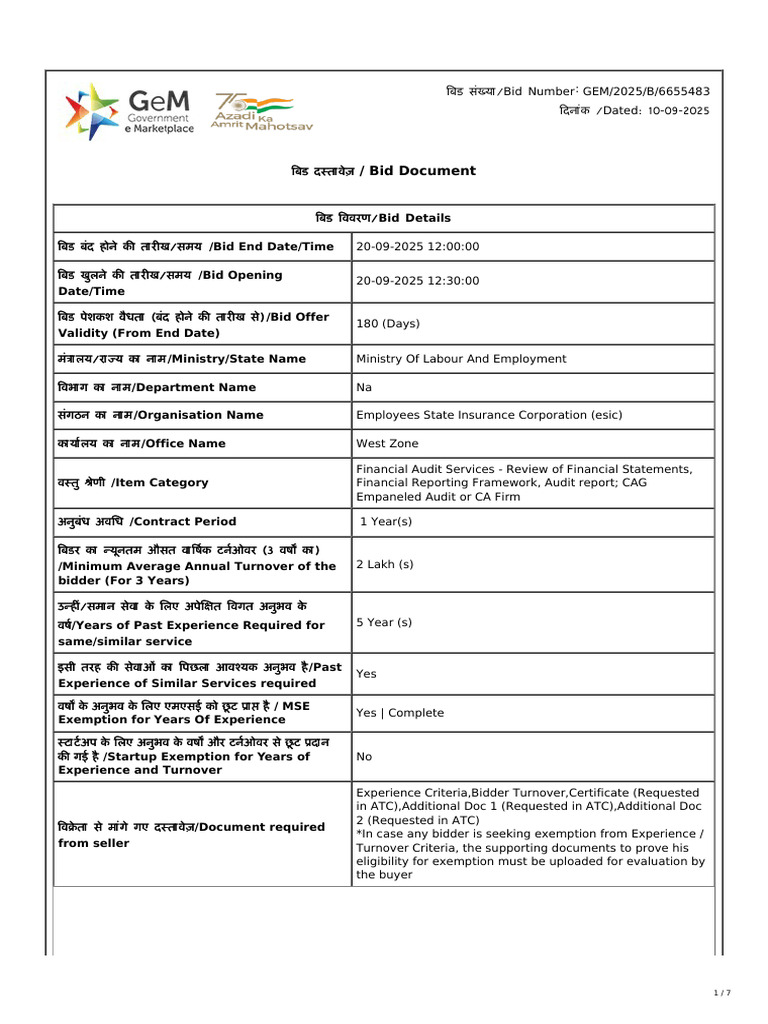 Bid Details for Financial Audit Services | PDF | Auction | Business