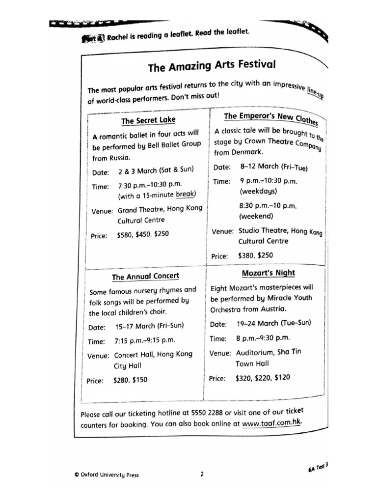 Rachel Is Reading A Leaflet. Read The Leaflet. | PDF