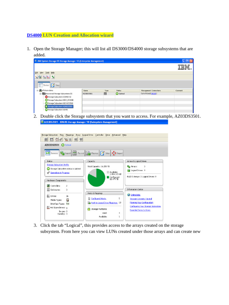DS4000 LUN Creation and Deletion Guide | PDF | Cache (Computing ...