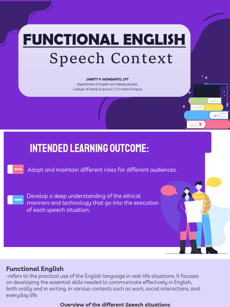 Understanding Speech Contexts in English | PDF | Public Speaking ...