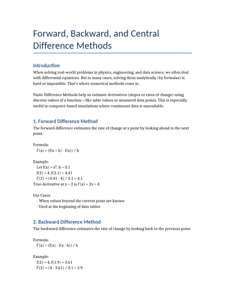 Finite Difference Methods | PDF | Finite Difference | Applied Mathematics