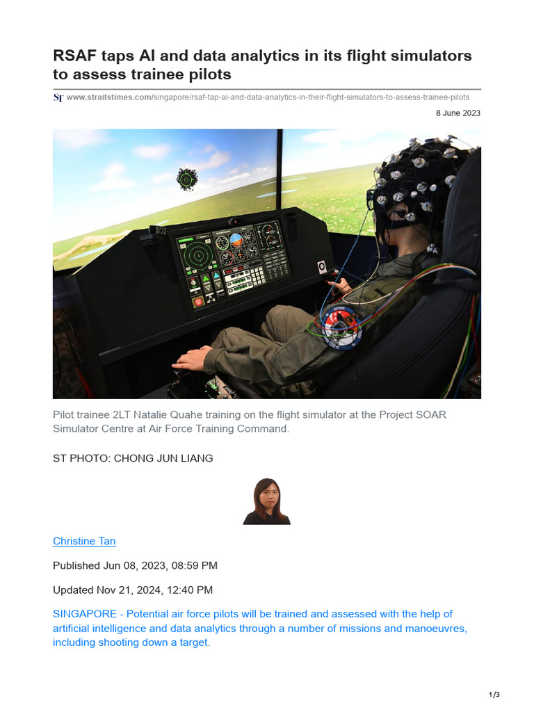 RSAF Enhances Pilot Training with AI | PDF | Simulation | Artificial ...