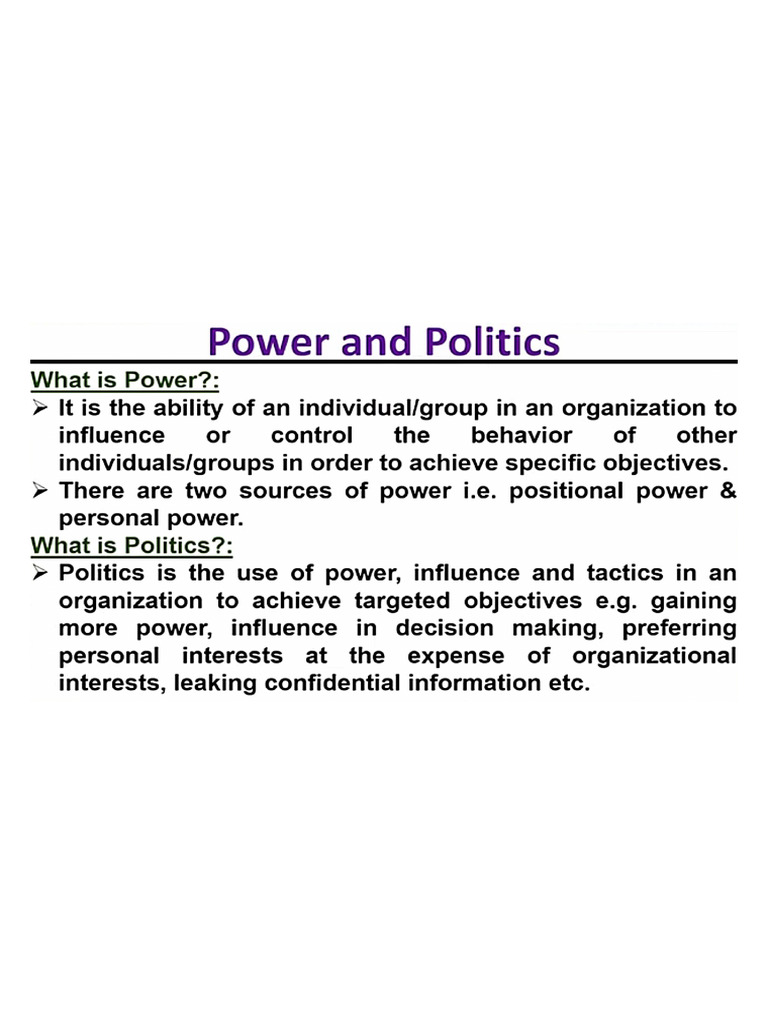 Power and Politics Notes | PDF