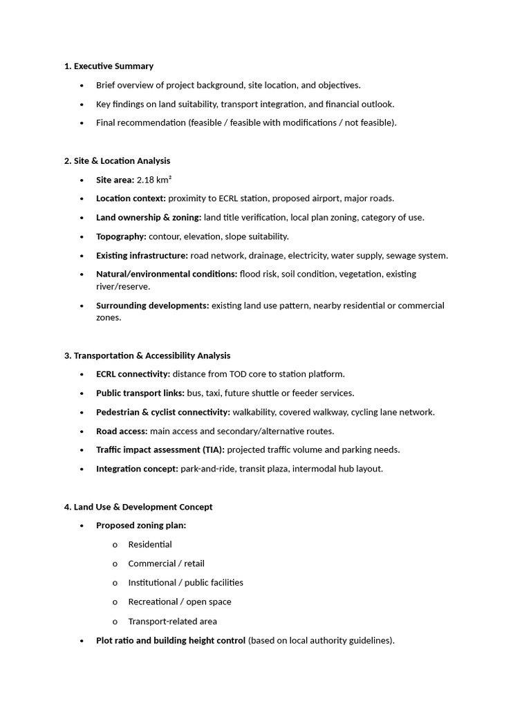 TOD Feasibility Study | PDF | Infrastructure | Transport