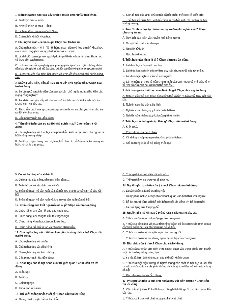 Tai Lieu Triet Hoc Mac-Lenin | PDF