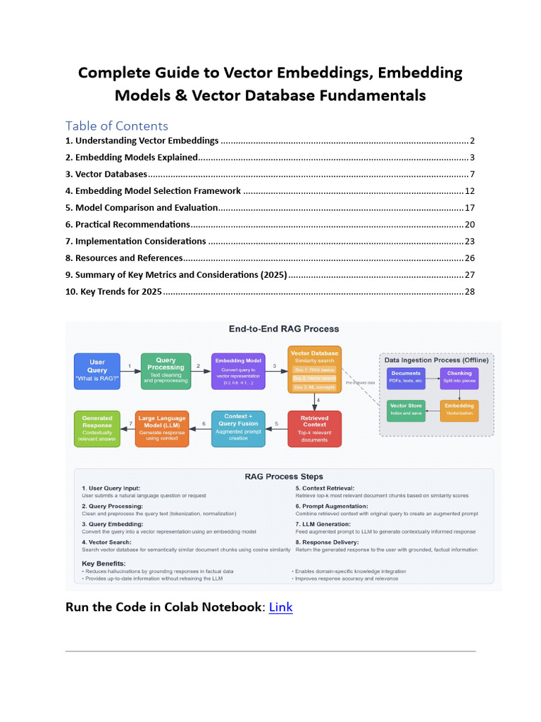 Vector Embeddings Guide | PDF | Cache (Computing) | Databases