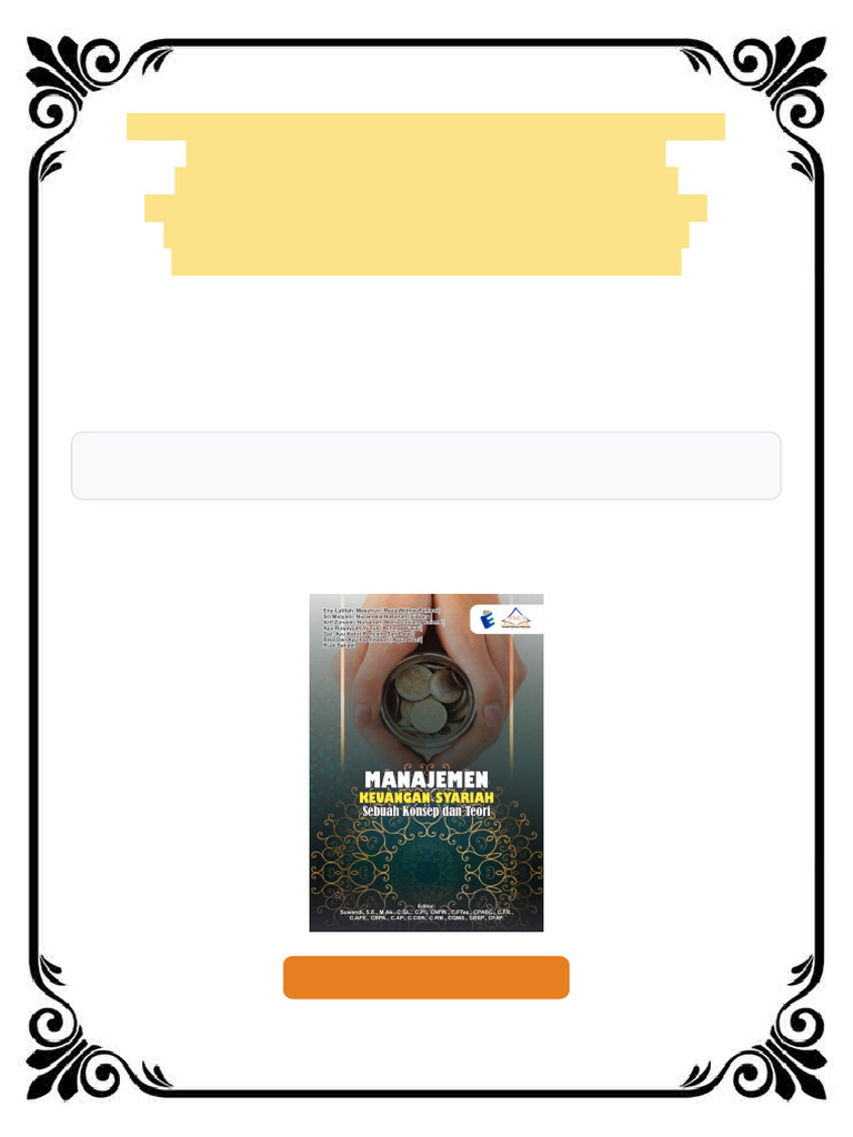 Manajemen Keuangan Syariah Sebuah Konsep dan Teori Eny Latifah Masyhuri ...