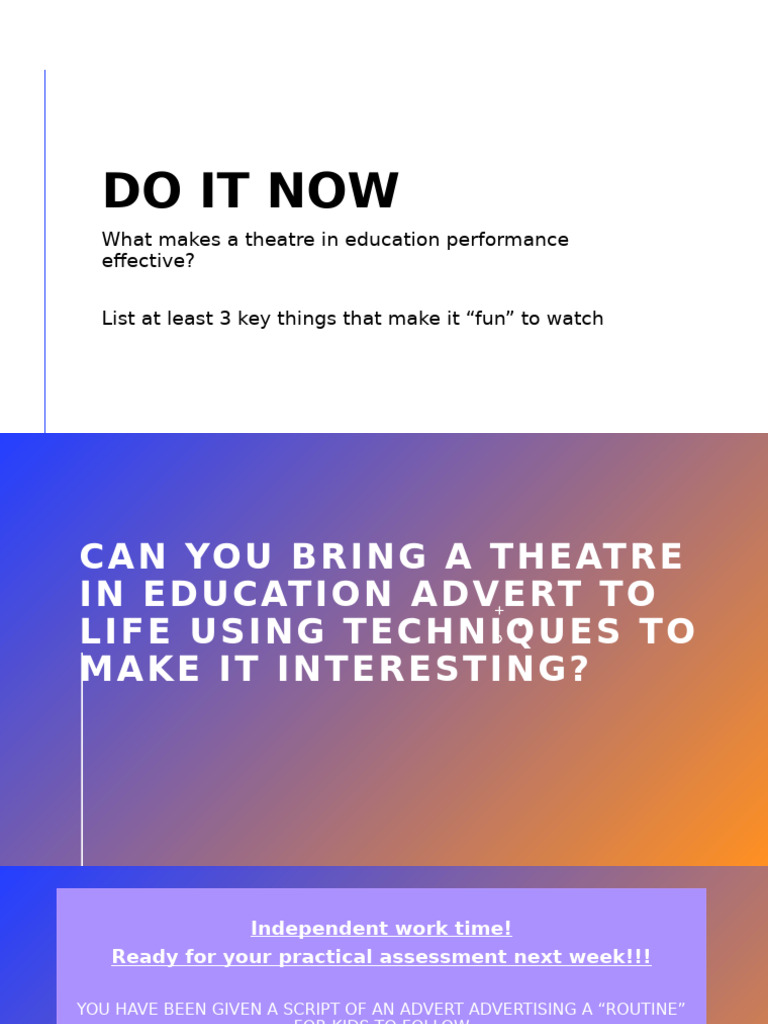 Effective Theatre in Education Techniques | PDF