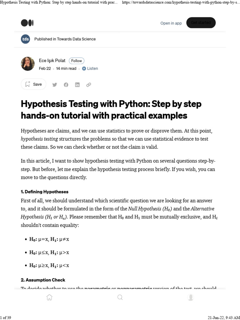 Hypothesis Testing With Python Step by Step Hands-On Tutorial With ...