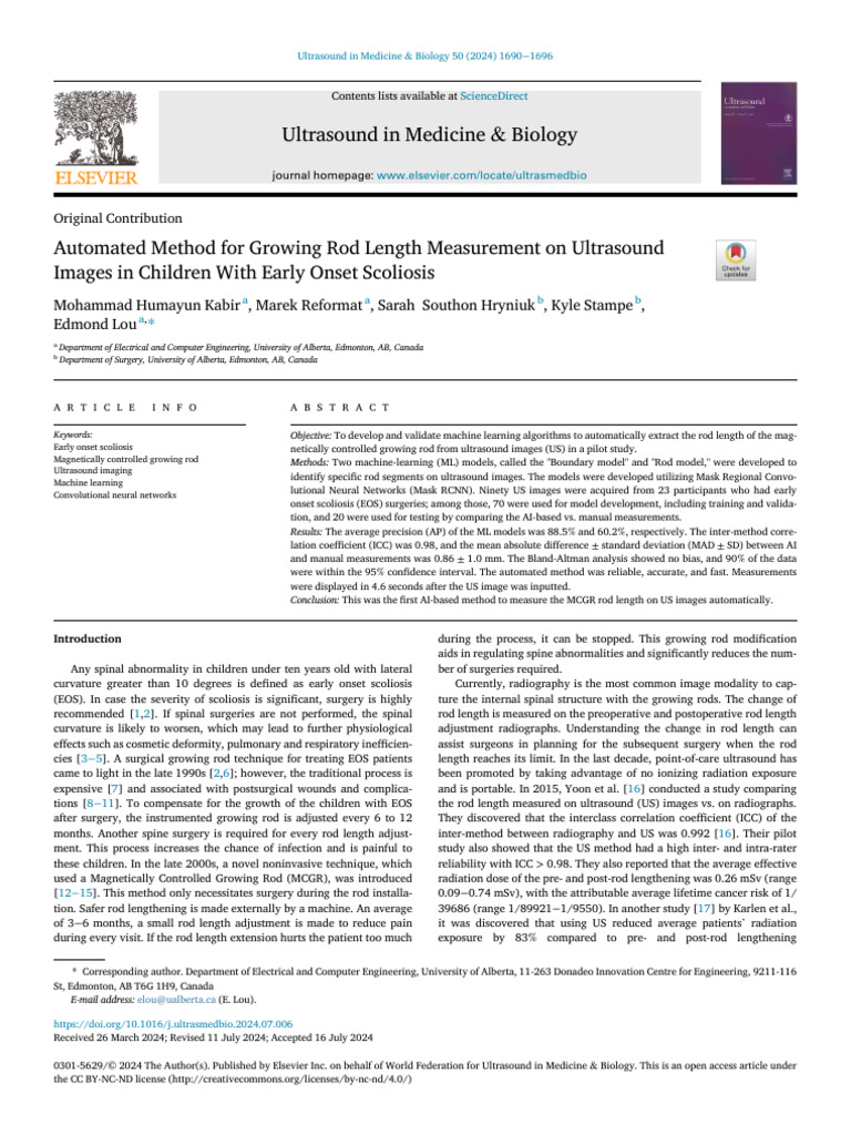 Automated Method For Growing Rod Length Measuremen | PDF | Radiography ...