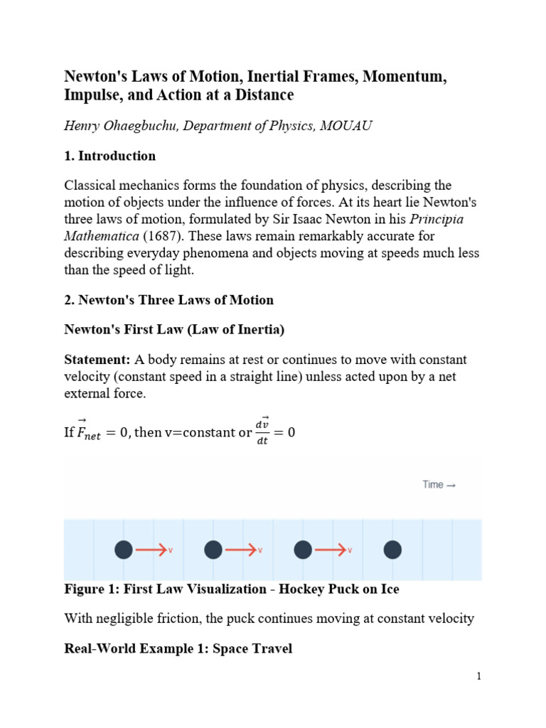 Newton's Laws and Momentum Explained | PDF | Force | Newton's Laws Of ...