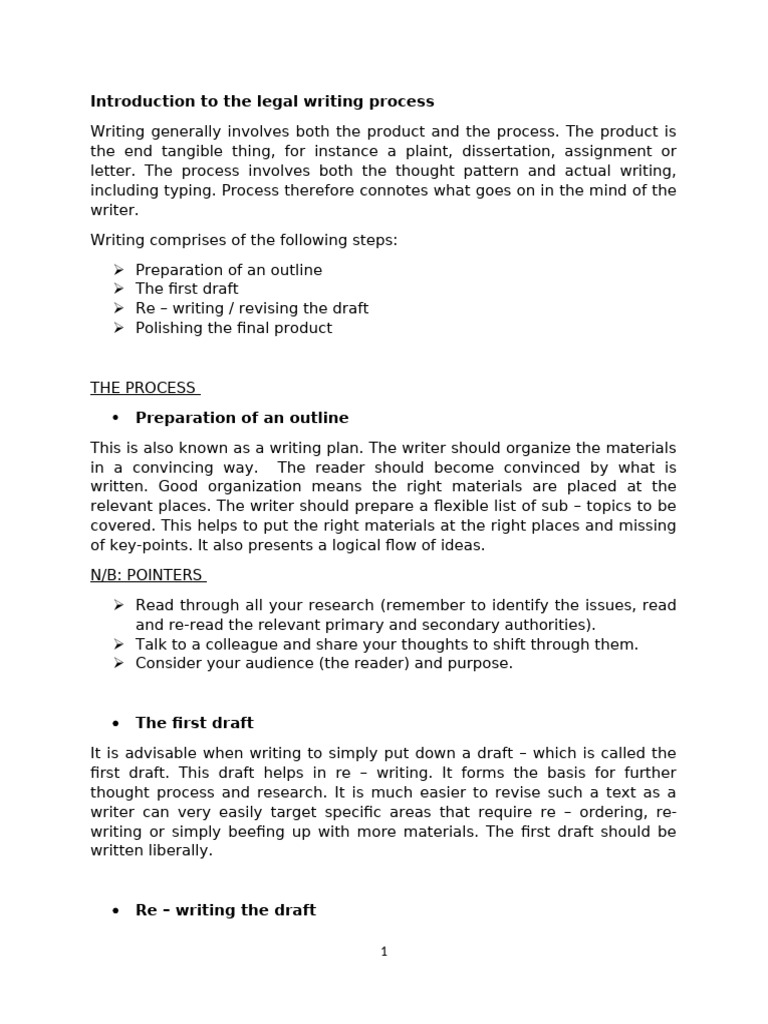 Introduction To The Legal Writing Process | PDF | Proofreading | Document