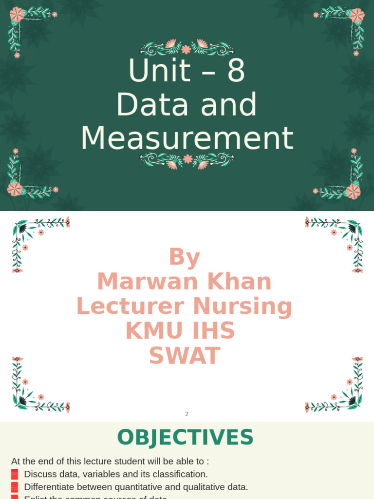 Unit 9 - Data and Measurement | PDF | Level Of Measurement | Statistics