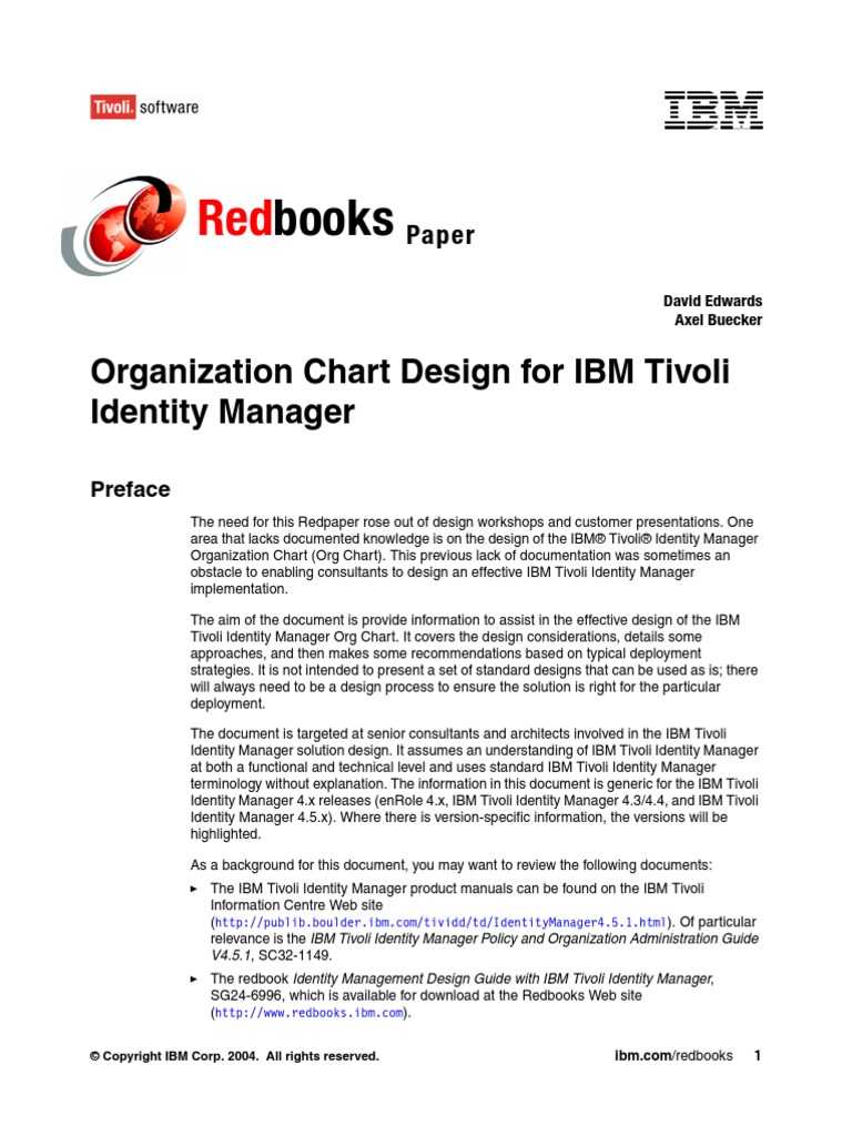 Organization Chart Design For IBM Tivoli Identity Manager Redp3920 ...