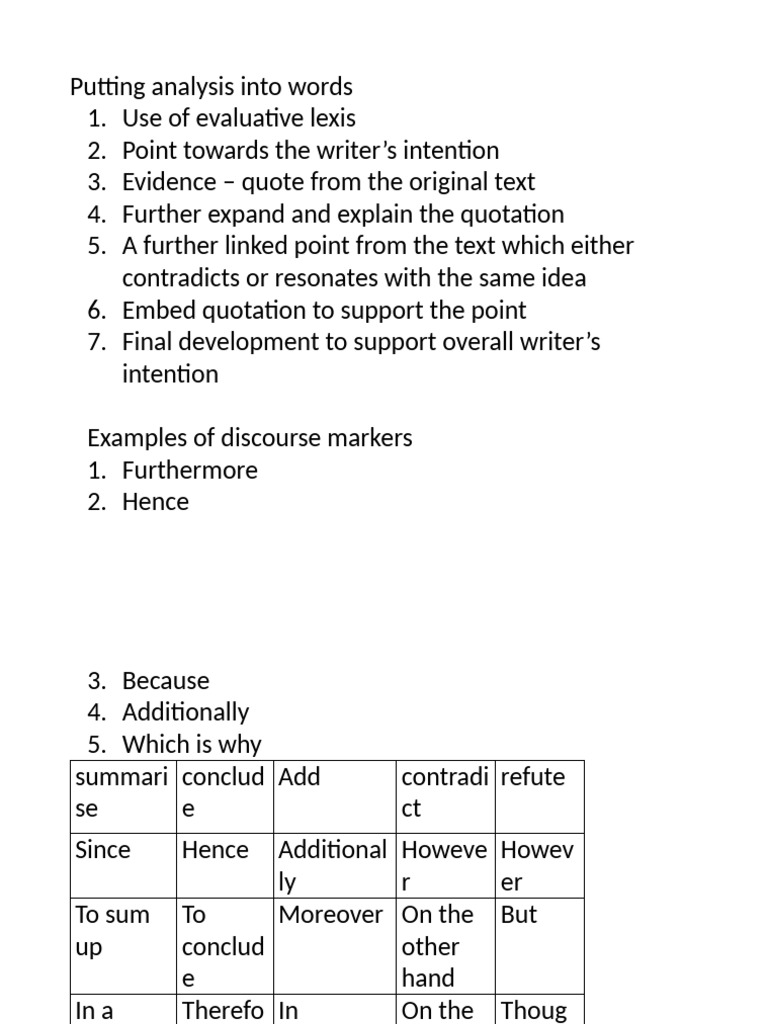 Putting Analysis Into Words | PDF