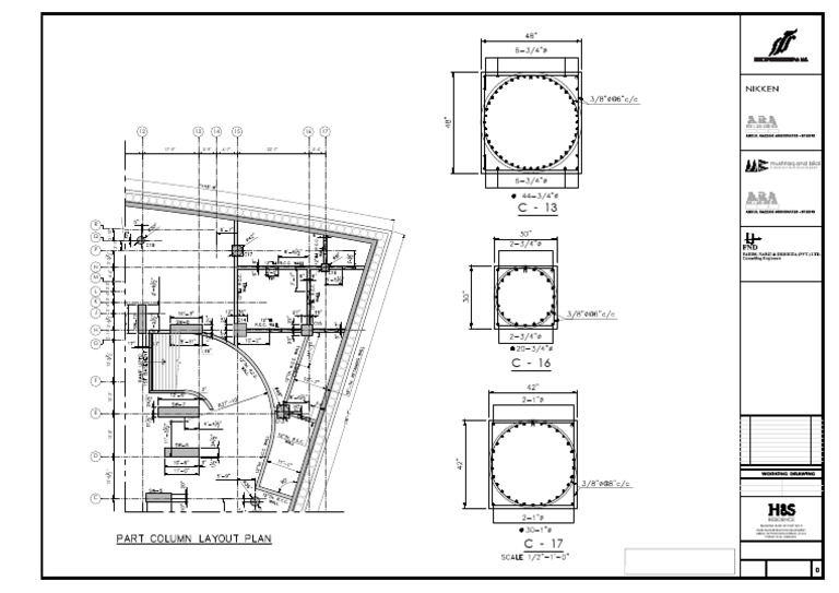Sk-02 Reinforcement Detail of Circular Tank Column | PDF