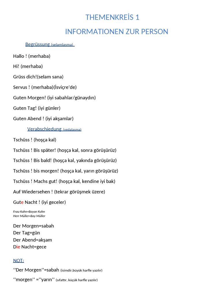 Themenkreis 1 Informationen Zur Person | PDF