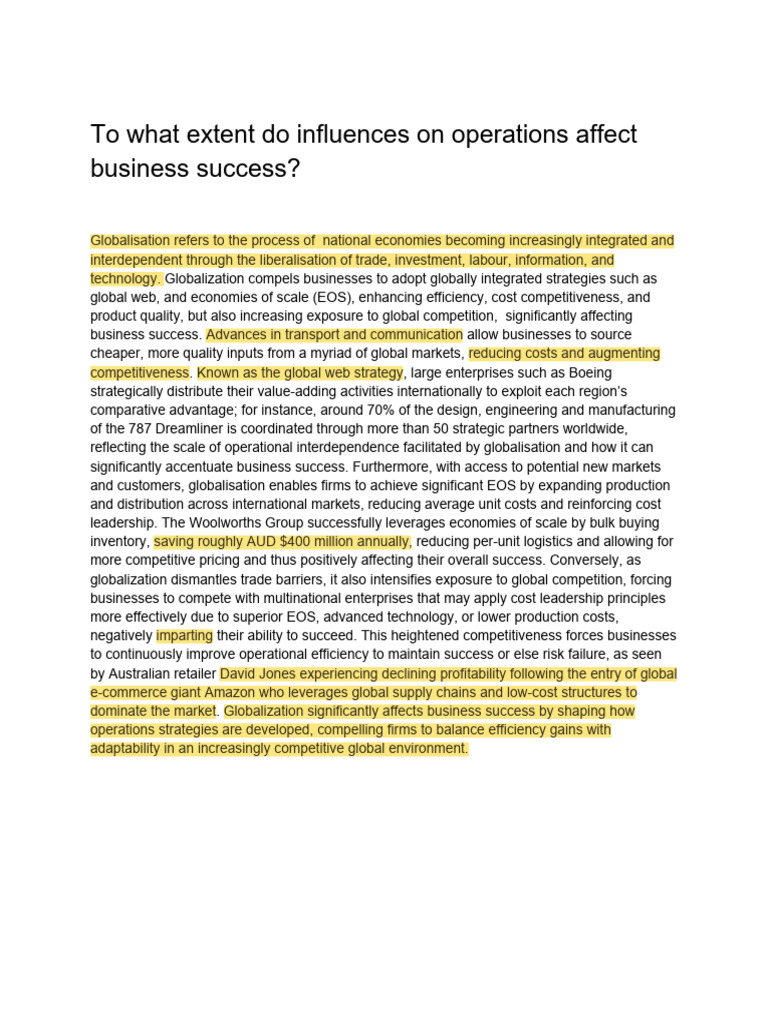 Annotated-TEEEL Paragraph - Globalisation.docx | PDF | Globalization ...
