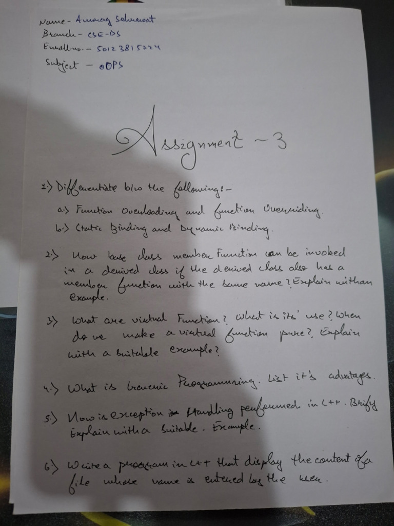 Oops Assignment 3 | PDF