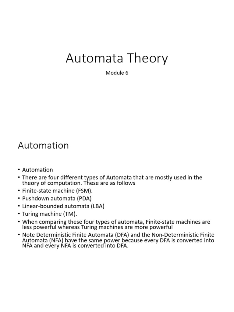 Overview of Automata Theory and Applications | PDF | Compiler | Parsing