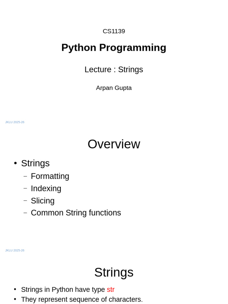 Slide_6_Strings | PDF | String (Computer Science) | Python (Programming Language)