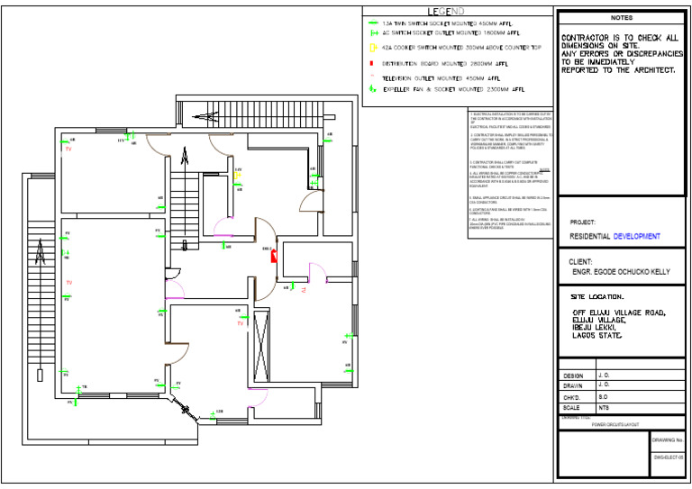 Dwg Elect 05 | PDF | Electrical Wiring | Wire