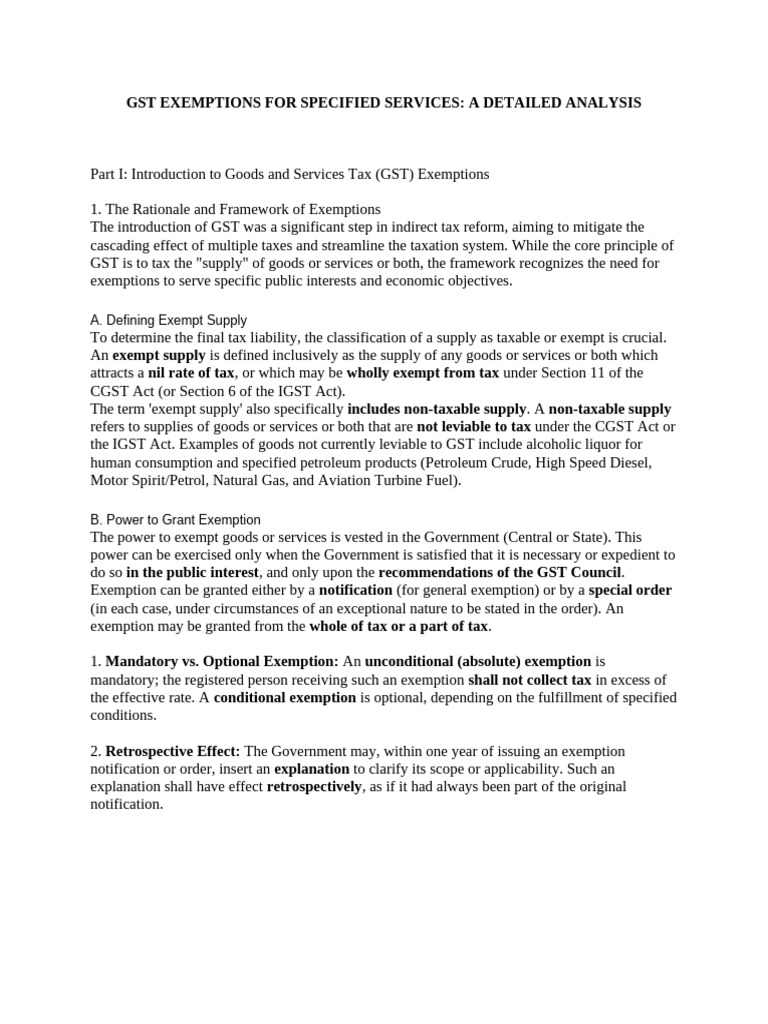 GST Exemptions for Specified Services | PDF | Taxes | Insurance