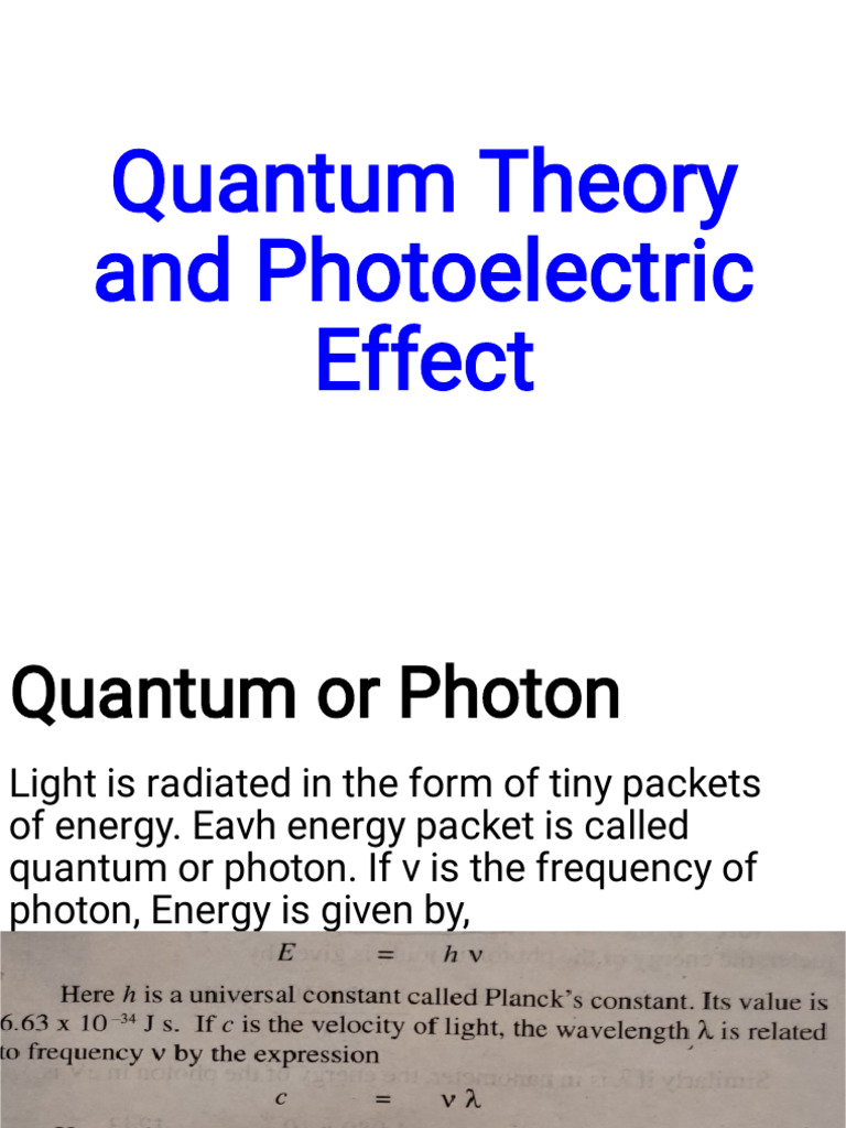Quantum Theory-WPS Office | PDF | Photoelectric Effect | Physical Sciences