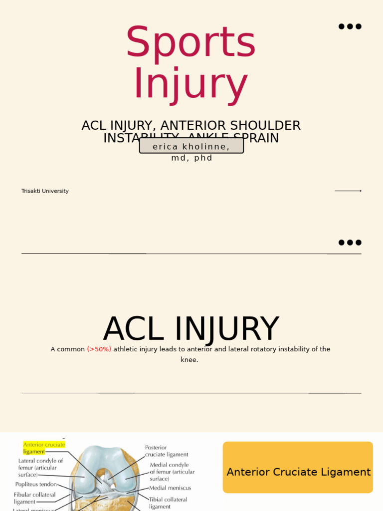 Dr Erica -Sports Injury - An Overview | PDF | Knee | Ankle