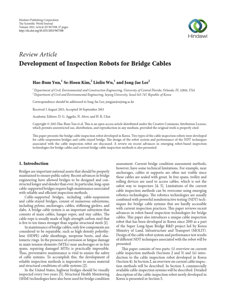 Bridge Cable Inspection Robots | PDF | Nondestructive Testing | Bridge