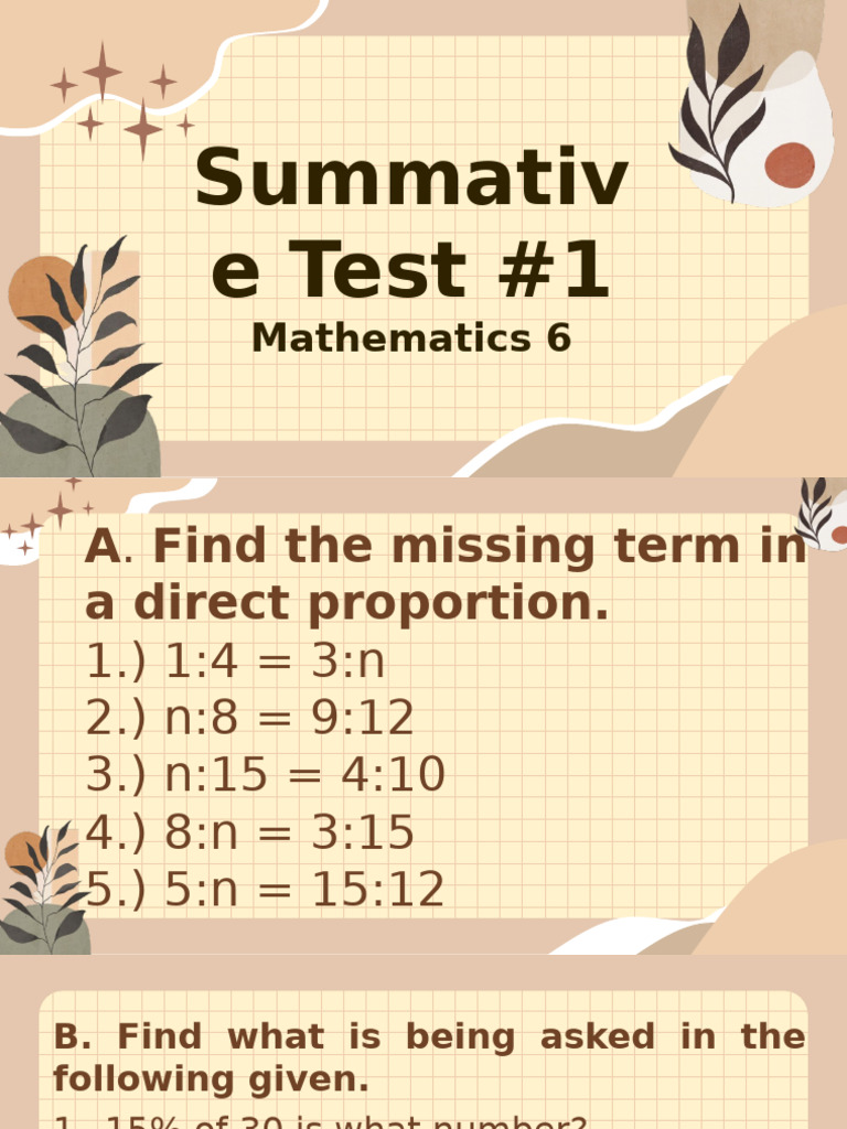 Summative Test #1 | PDF