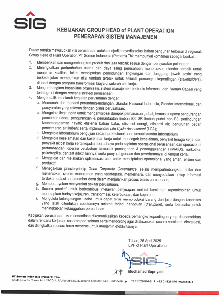 Kebijakan Sisman Ghopo 2025 | PDF