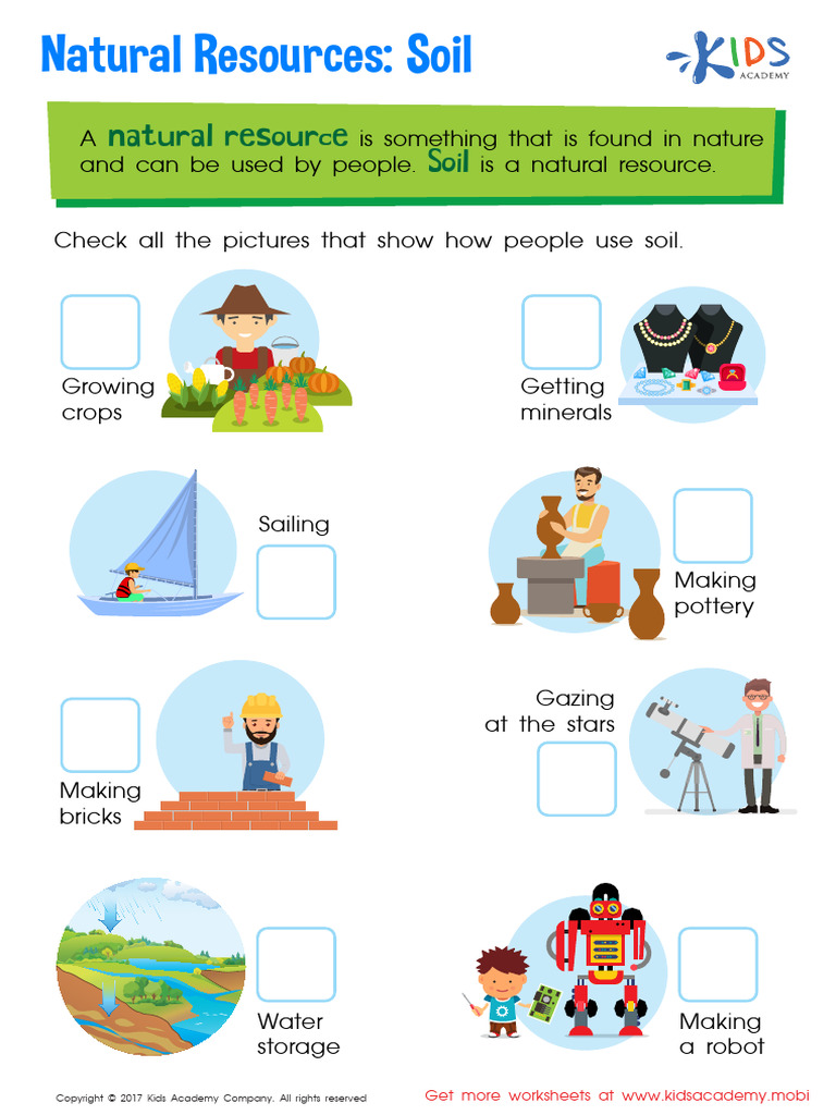Grade 2 Natural Resources Soil Worksheet | PDF