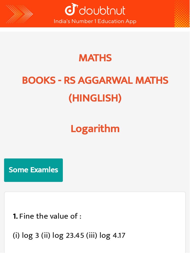 31. Logarithm | PDF