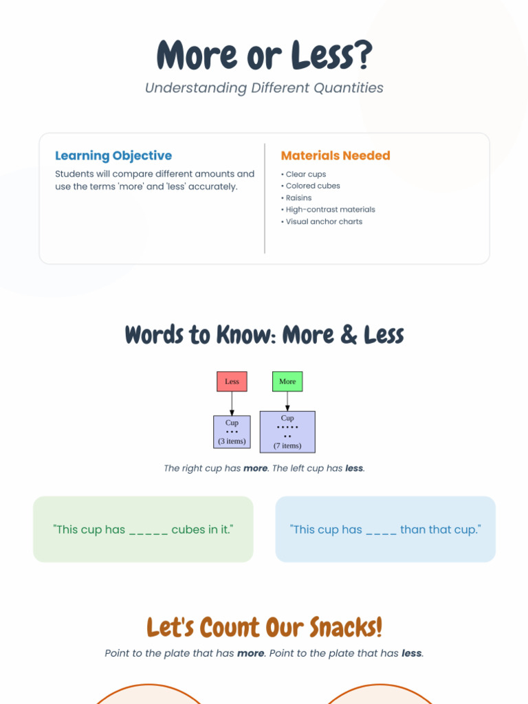 Comparing Quantities - More or Less | PDF