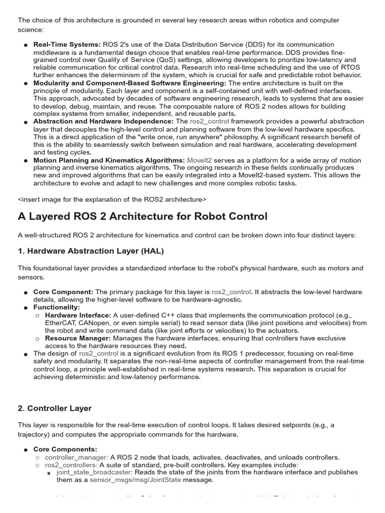 ROS 2 Architecture for Robot Control | PDF | Robot | Robotics