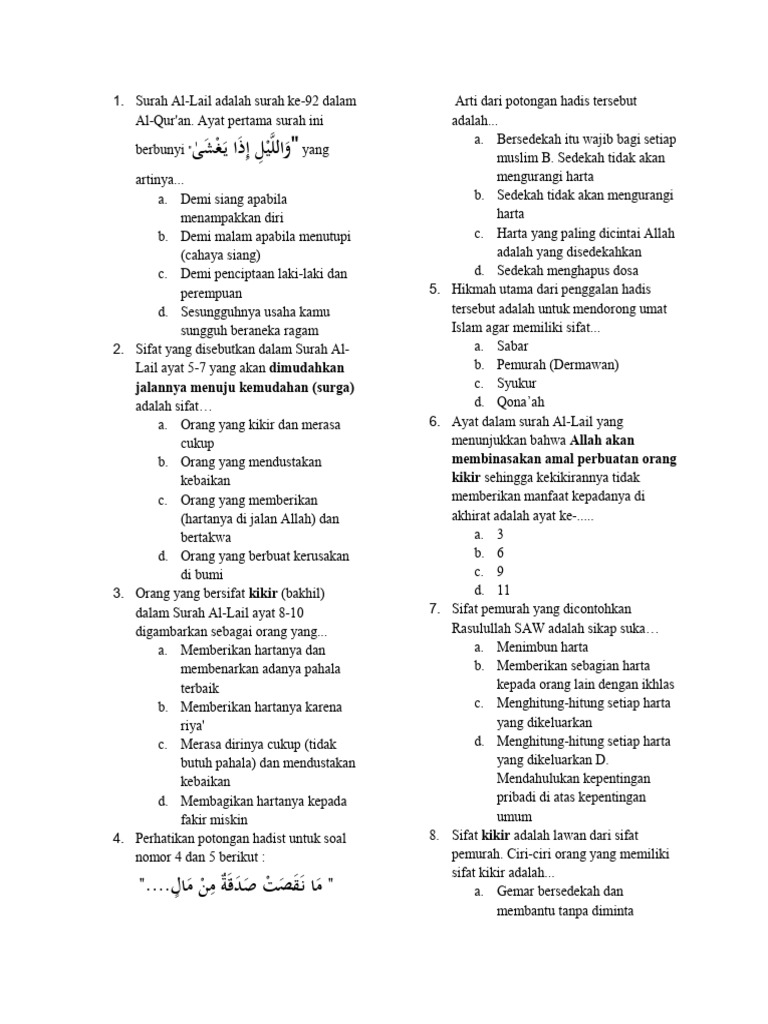 soal qh 7 bab 3 | PDF