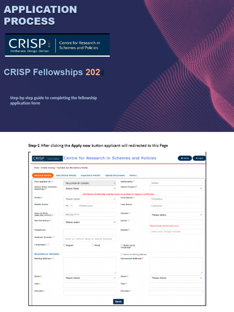 CRISP Fellowship Application Process 2025 | PDF