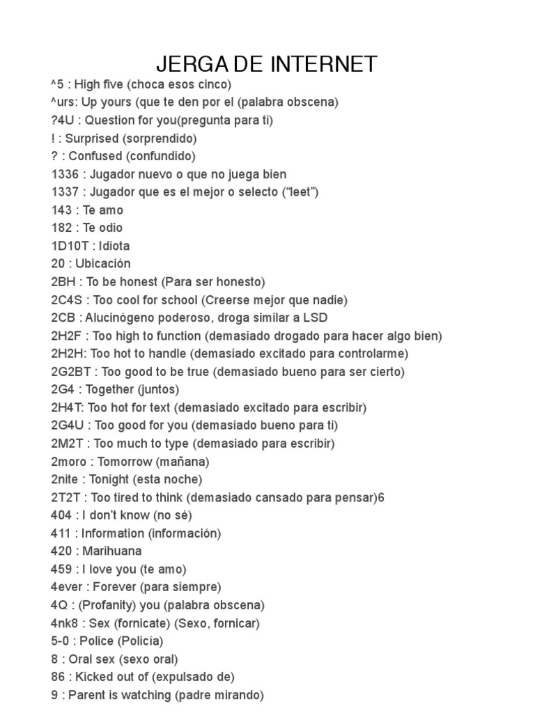 Jerga de Internet | PDF | Ocio | Internet