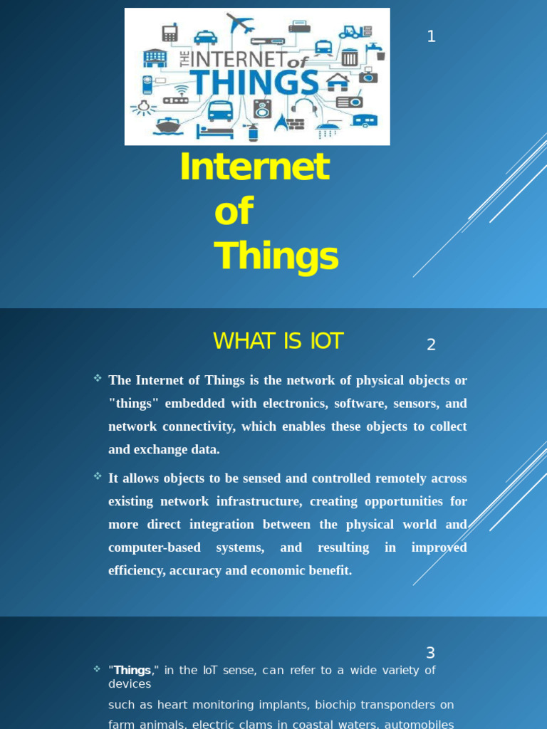 Internet of Things Lect-1 | PDF | Internet Of Things | Computer Network