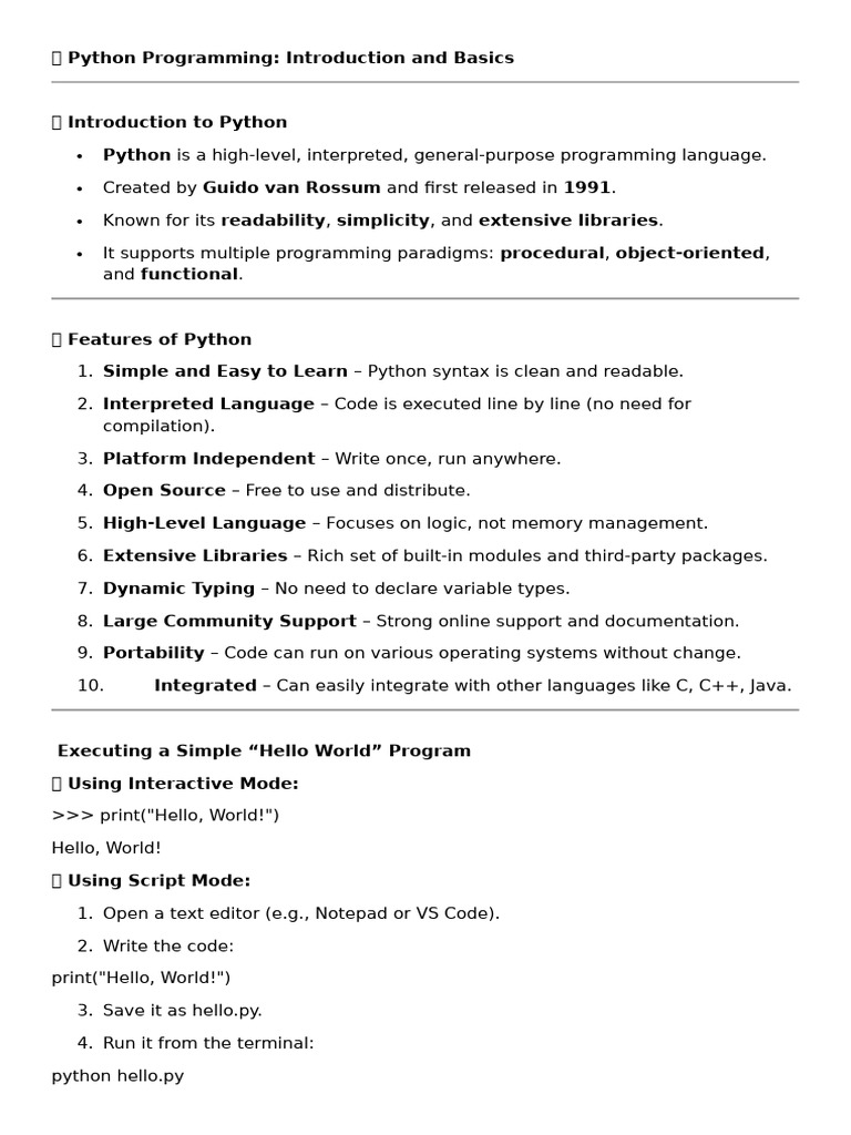 ? Python Programming Basics | PDF | Python (Programming Language) | Boolean Data Type