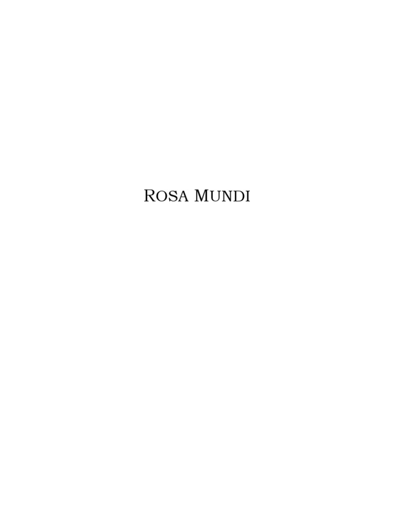 Rosa Mundi | PDF