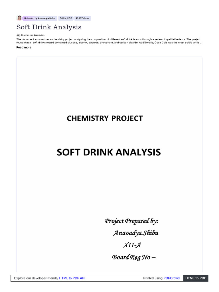 WWW Slideshare Net Slideshow Soft Drink Analysis 41562540 41 | PDF ...