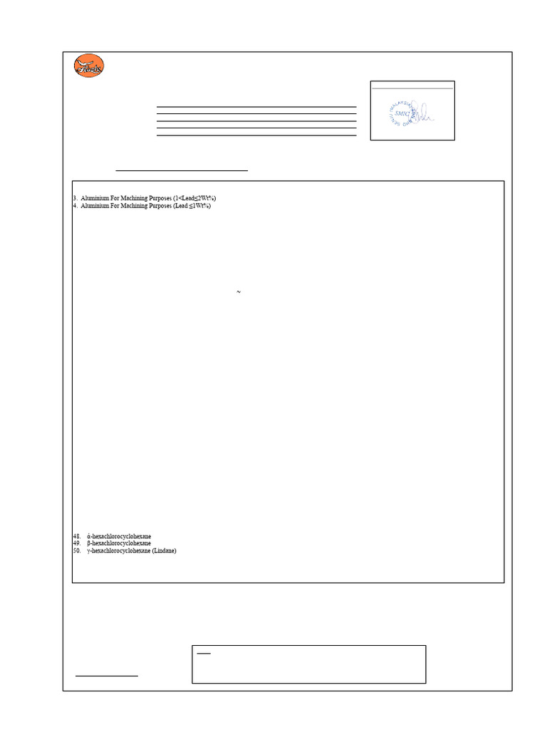 Warranty of Prohibited Substances Form | PDF | Chromium | Polyvinyl ...