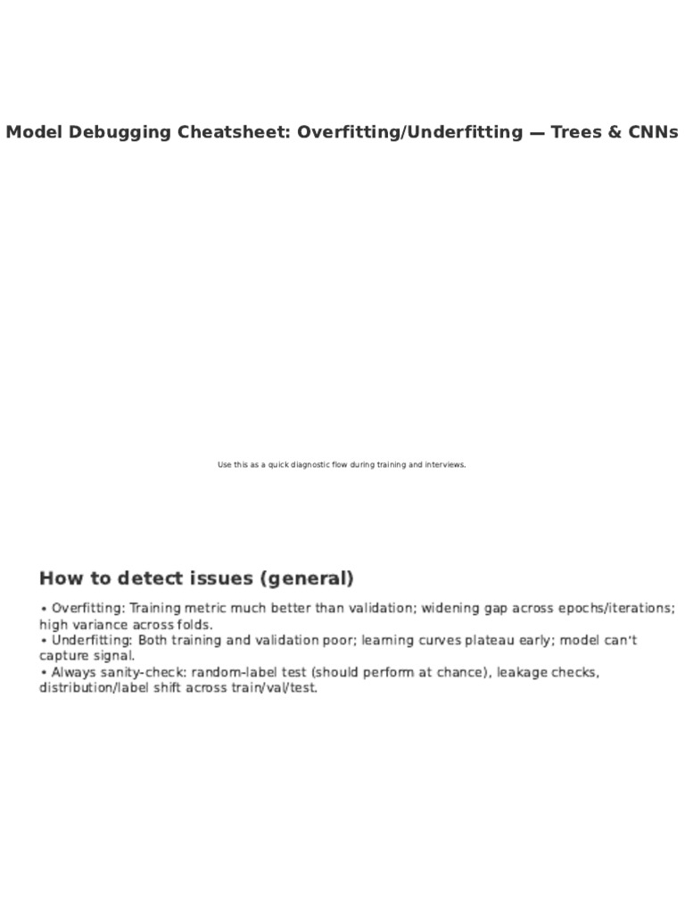 Model Debugging Cheatsheet | PDF | Algorithms | Machine Learning