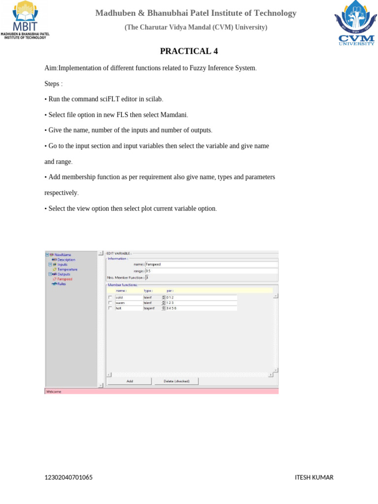 Prac 3 Fuzzy Logic | PDF