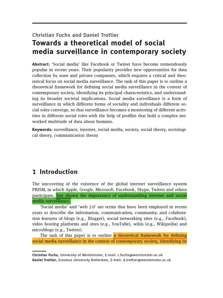 Social Media Surveillance Framework | PDF | Public Sphere | Surveillance