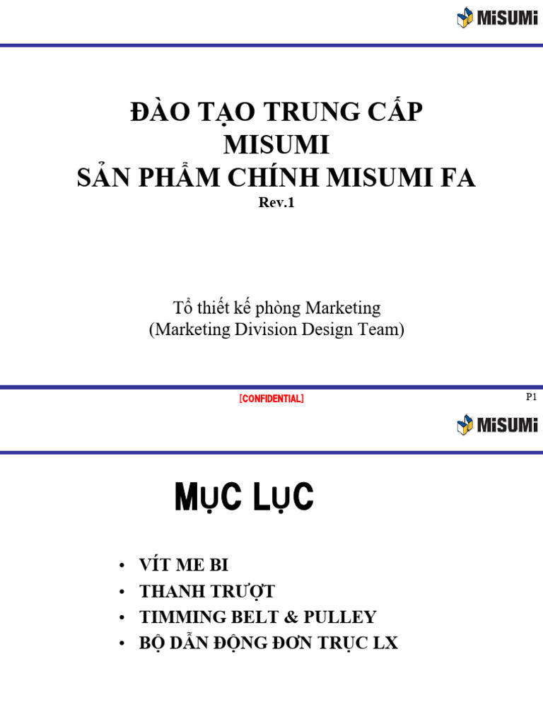 Misumi Technical Training | PDF